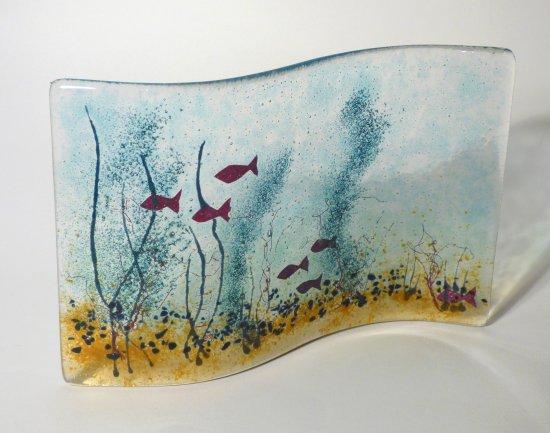 Vitreus Art - In The River freestanding fused glass art