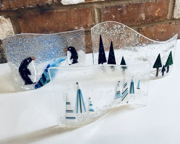 Vitreus Art Glass Fusing Winter Scene